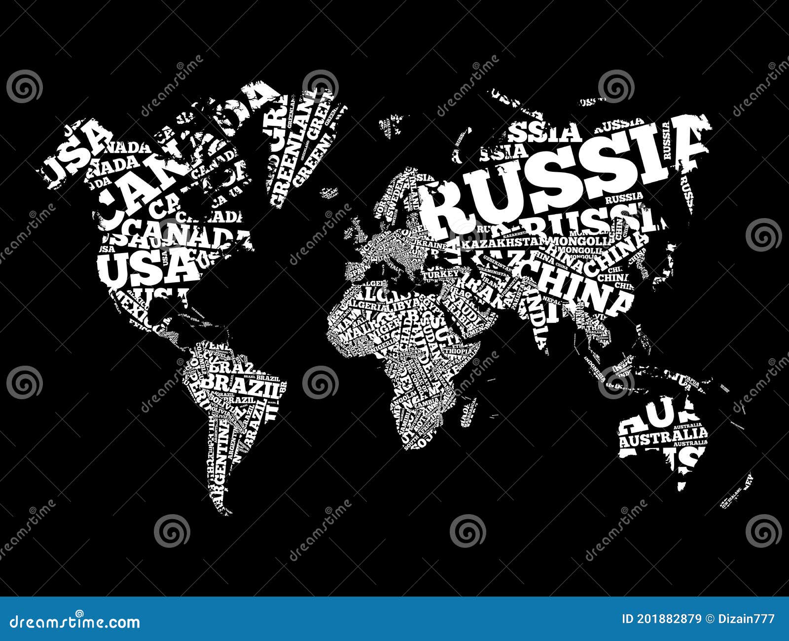 World Map Word Cloud - United States Map