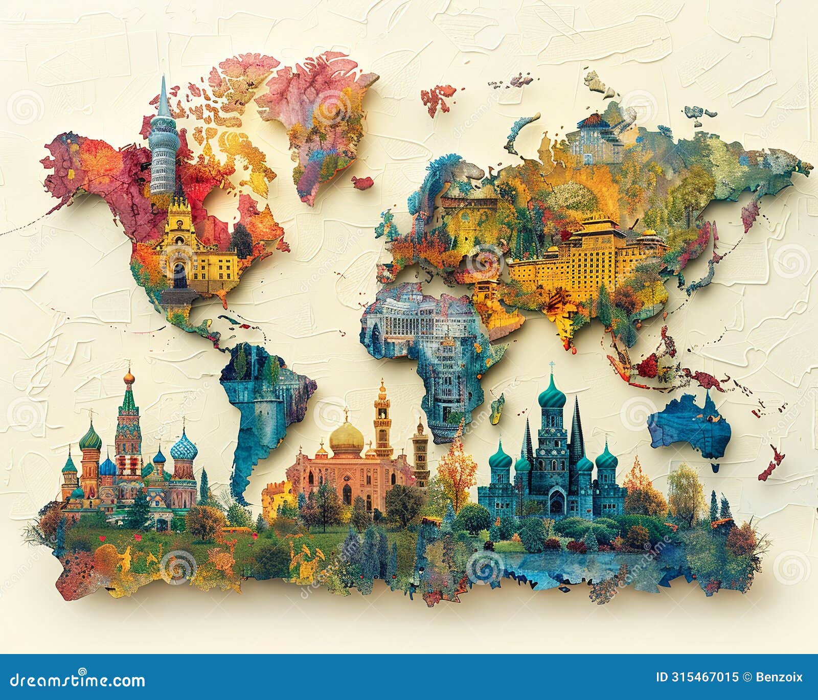 World Map in a Unique Digital Art Style Stock Image - Image of ...