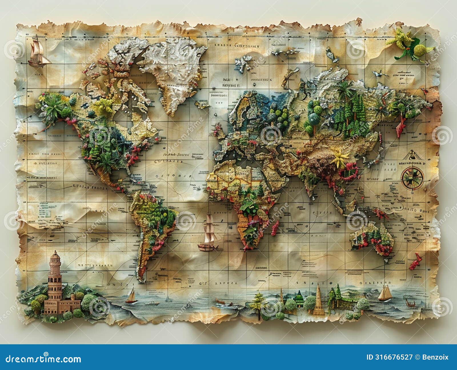World Map in a Unique Digital Art Style Stock Image - Image of fusion ...