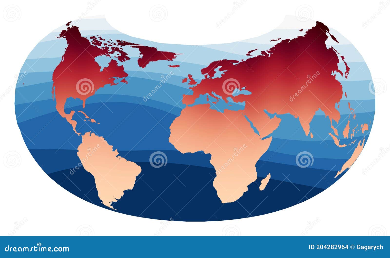 World Map Vector. Armadillo Projection Stock Vector - Illustration of ...
