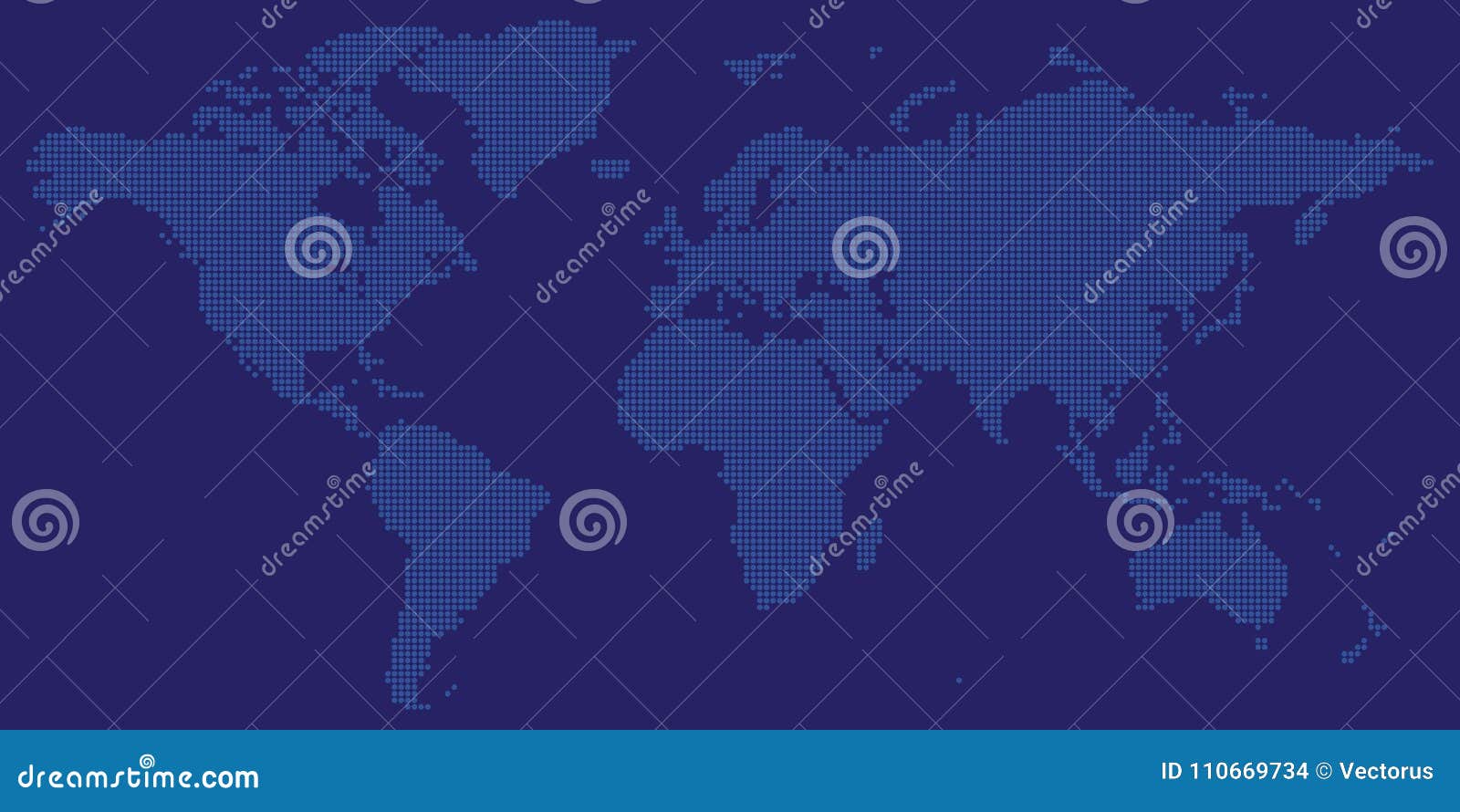 World Map Vector with Blue Colored Round Dotted Stock Vector ...