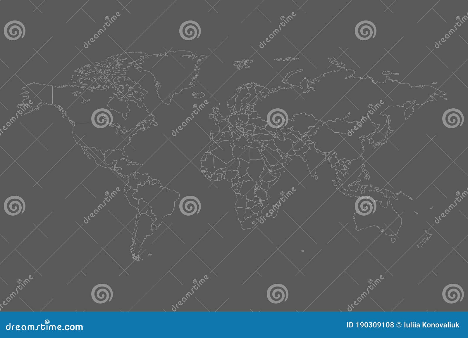 World Map Vector. Contour of World Map Stock Vector - Illustration of ...