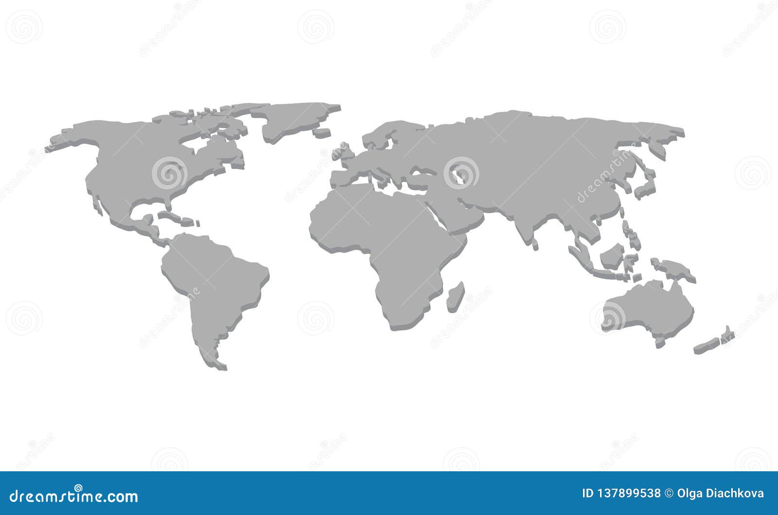 World Map Vector 3d