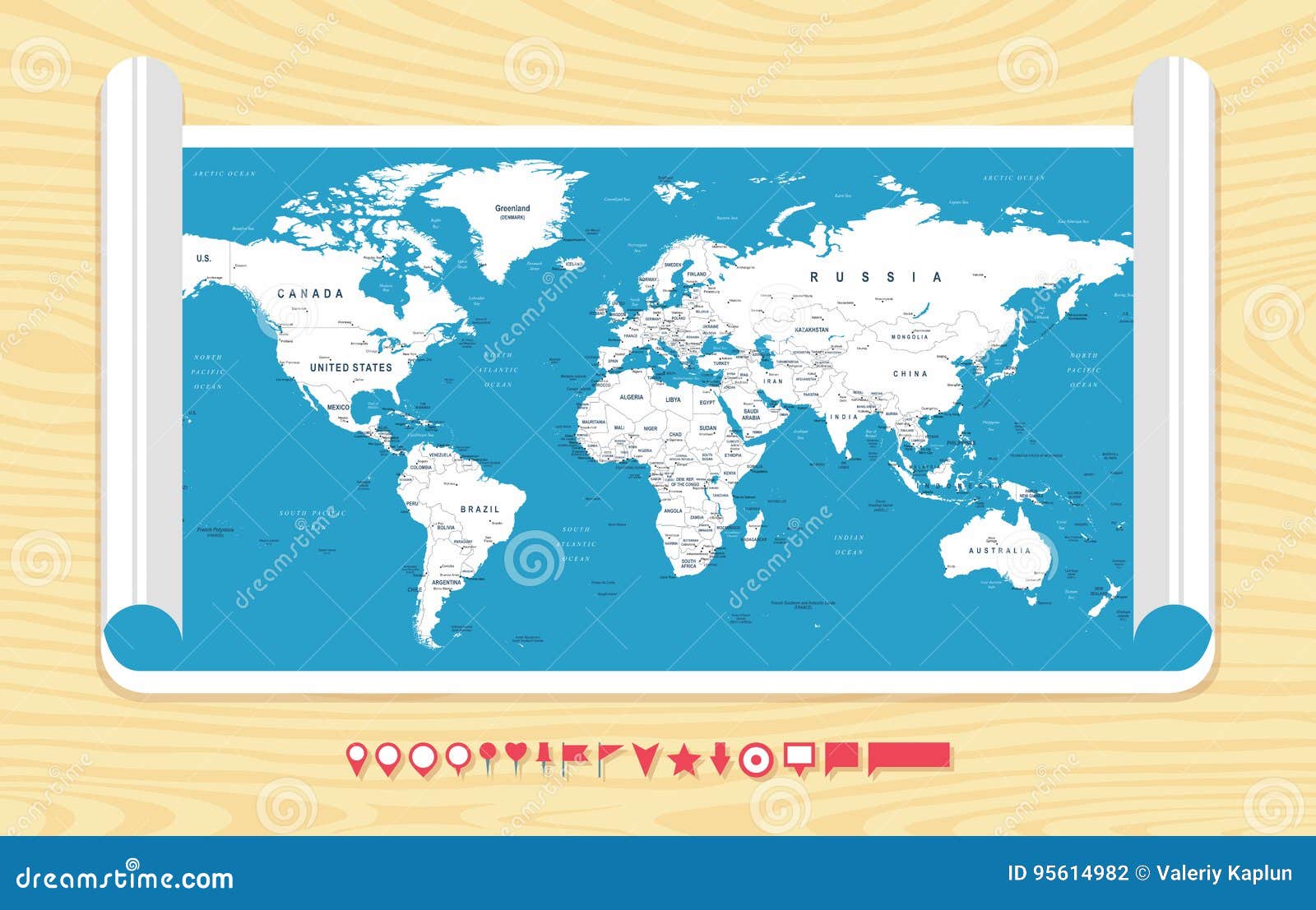 World Map Vector. Detailed Illustration of Worldmap Stock Illustration ... World Map Vector. Detailed Illustration of Worldmap Stock Illustration ...