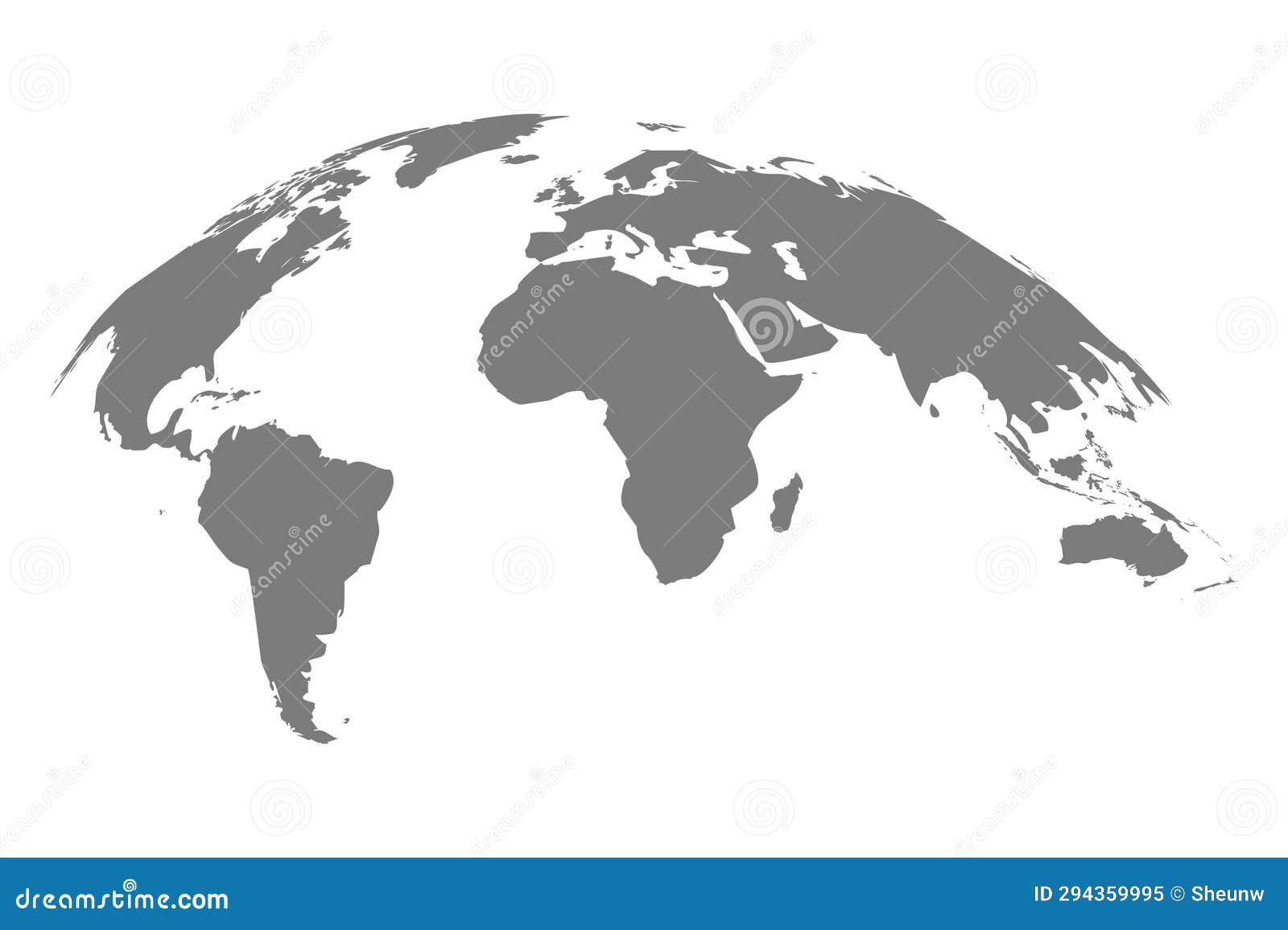World Map. Vector Gray Planet Template Isolated on White Background ...