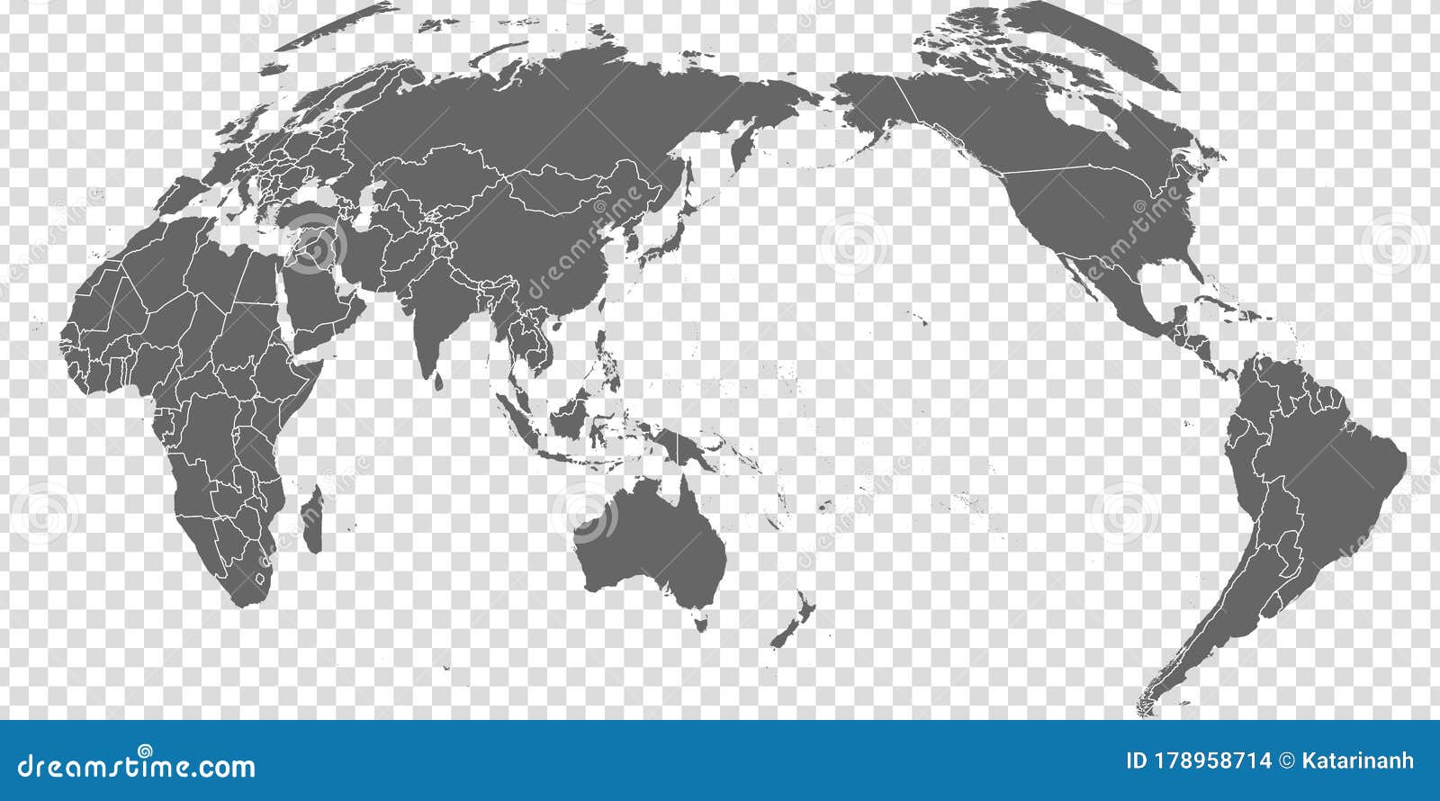 World Map Vector. Gray Similar World Map Blank Vector On Transparent ...