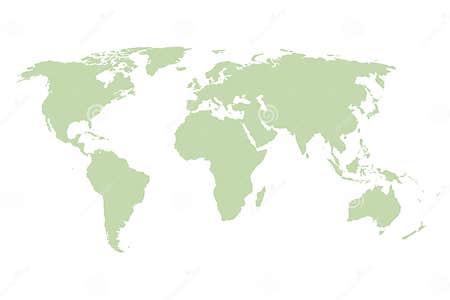 World Map. Vector Green Template. Stock Vector - Illustration of green ...