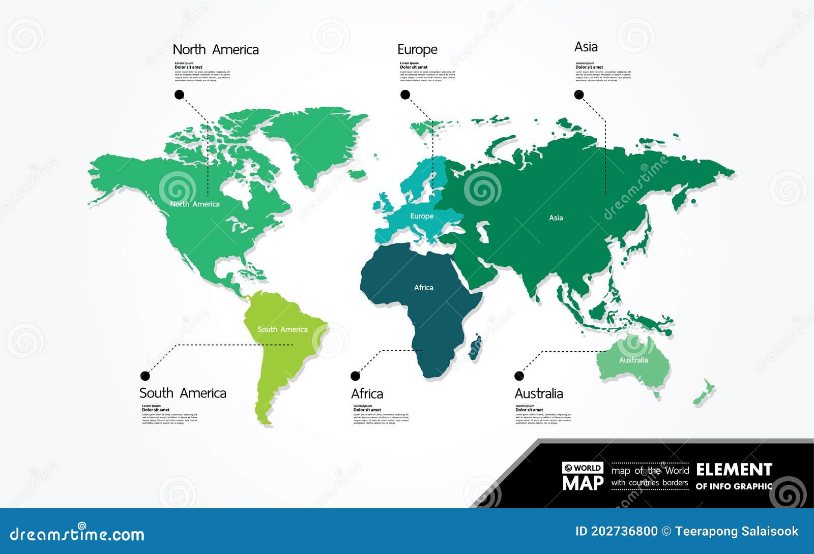 Grand World Map Graphic Element Vector Illustration. Stock Vector ...
