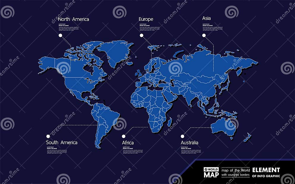Grand World Map Graphic Element Vector Illustration. Stock Vector ...