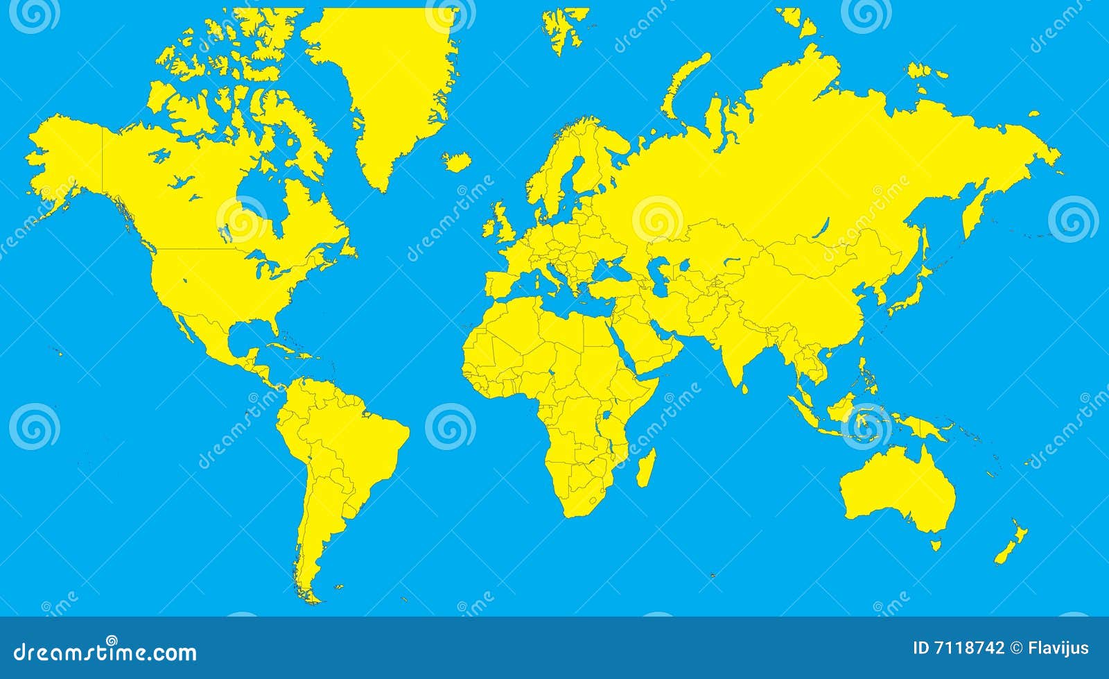 World Map Vector Illustration Stock Vector - Illustration of countries ...