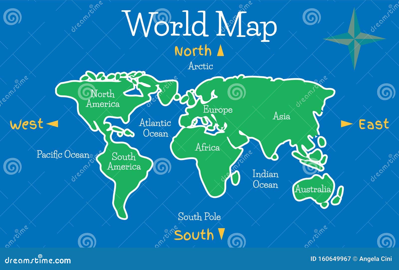 World Map Vector Illustration for Children with Continents and Oceans ... World Map Vector Illustration for Children with Continents and Oceans ...