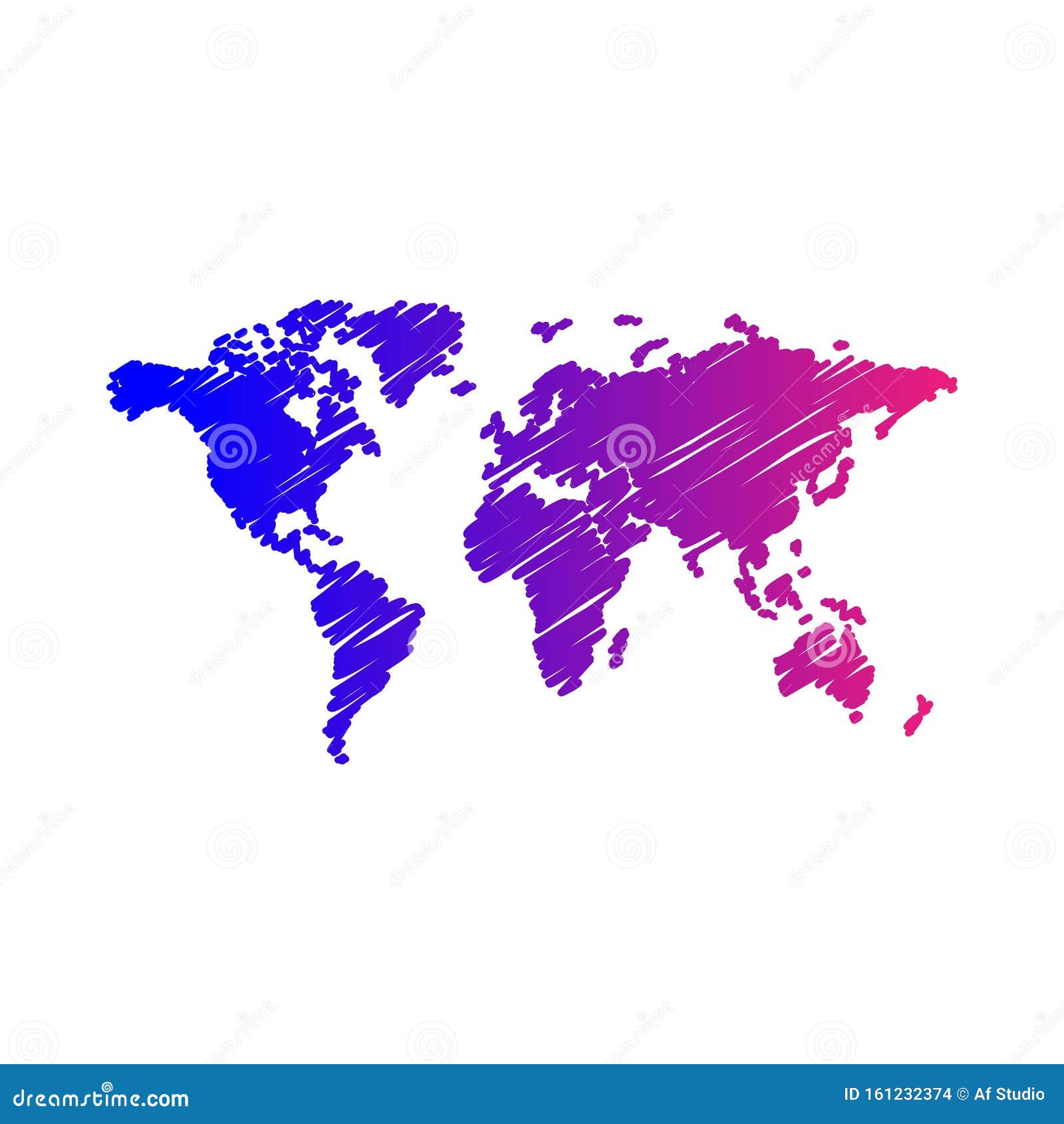 World Map Vector Illustration with Line Effect Stock Vector ...
