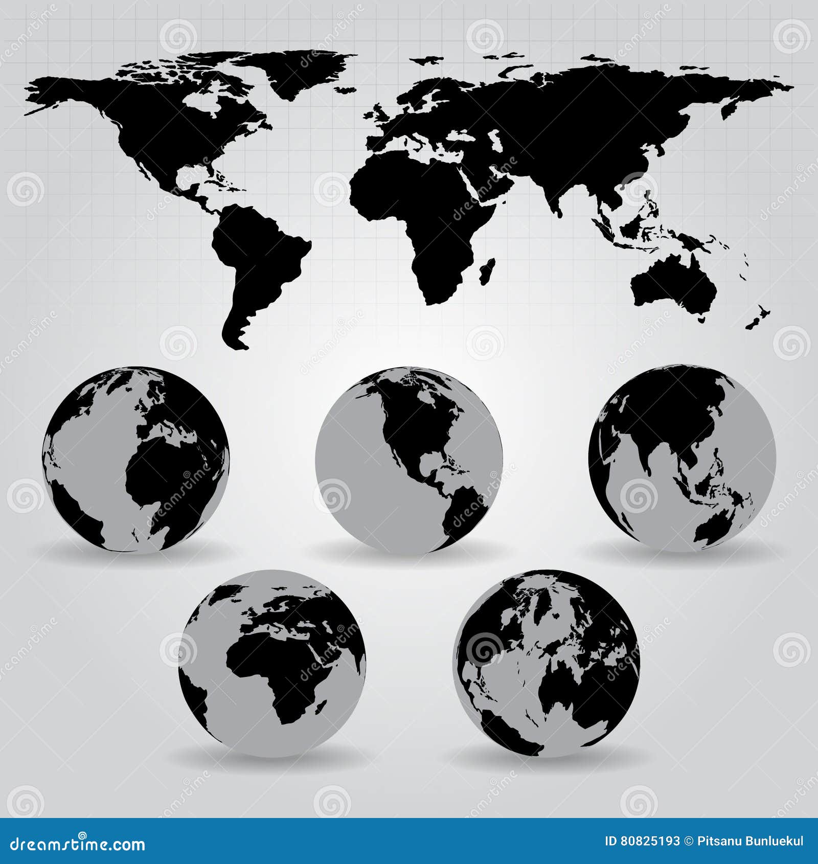 World Map Vector Illustration. Stock Vector - Illustration of digitally ...