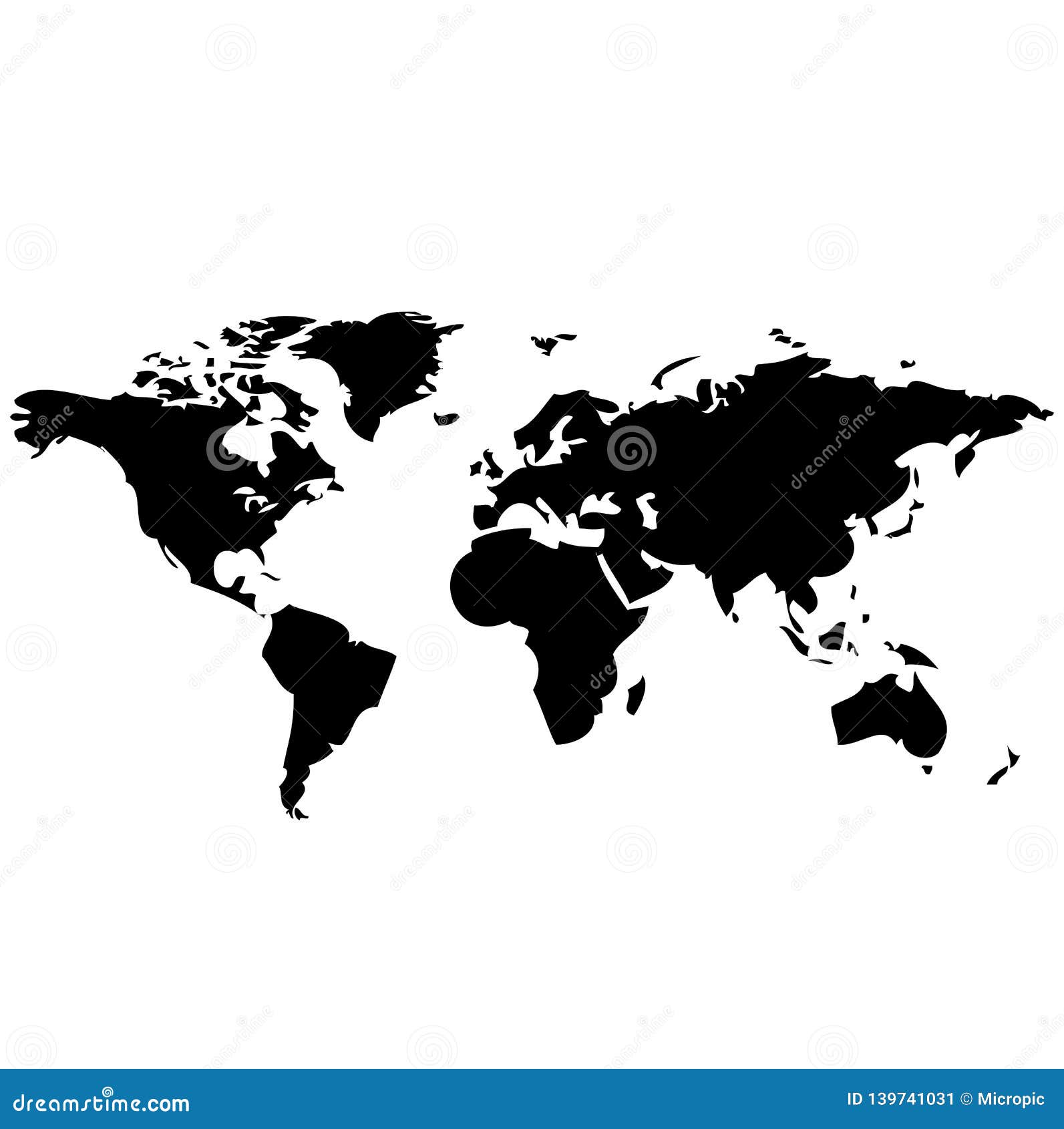 World Map Vector Image Illustration Stock Vector - Illustration of ...