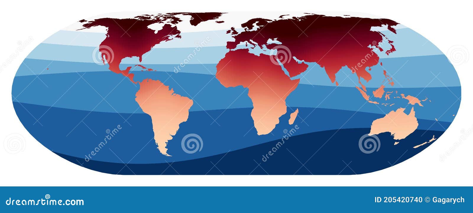 World Map Vector. Nell-Hammer Projection Stock Vector - Illustration of ...
