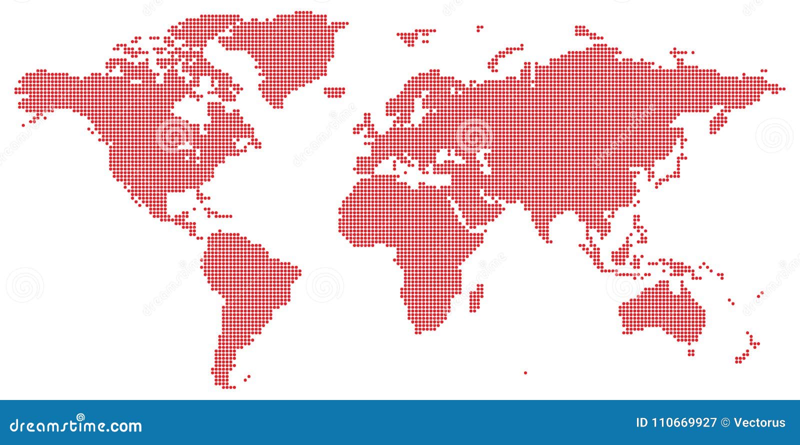 World Map Vector with Red Colored Round Dotted Stock Vector ...