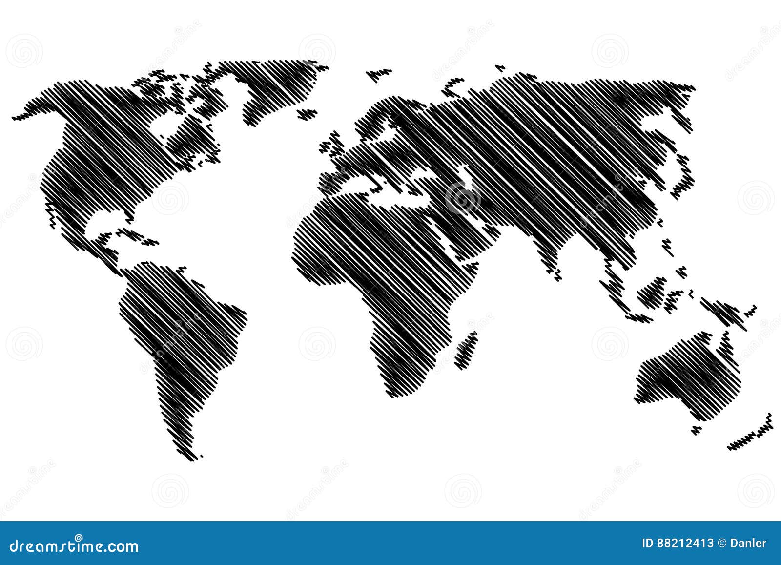 World Map - Vector Scribble Stock Vector - Illustration of paper, line ...