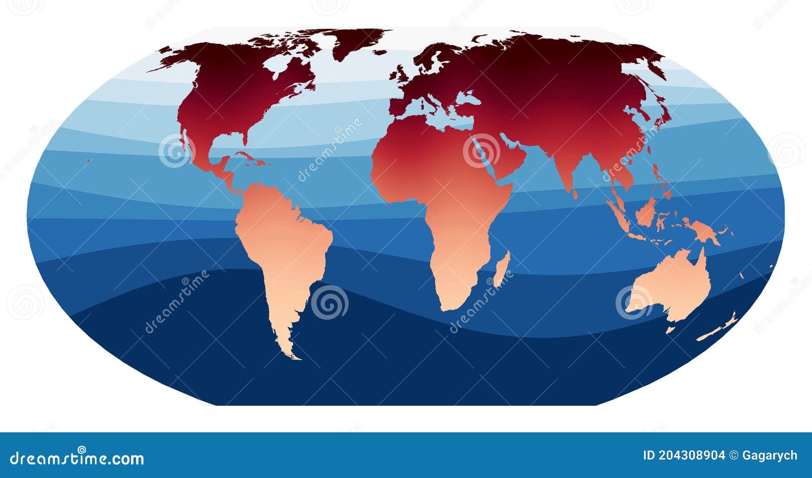 World Map Vector. Wagner IV Projection Stock Vector - Illustration of ...