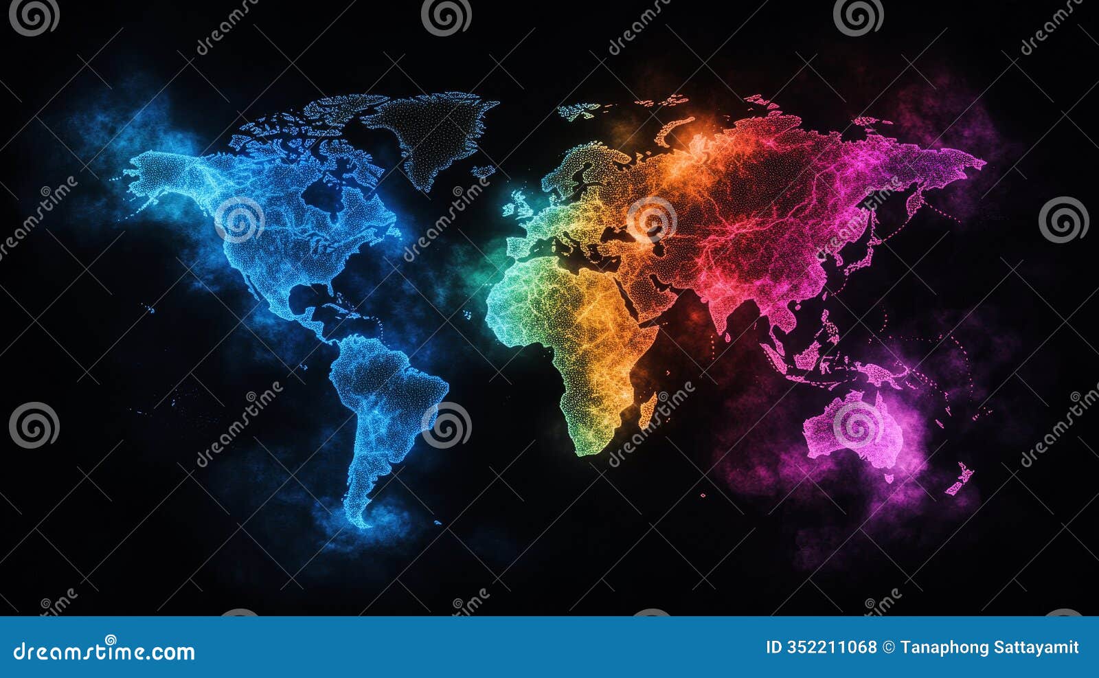 Global Network Connections World Map Vibrant Interconnected Technology ...