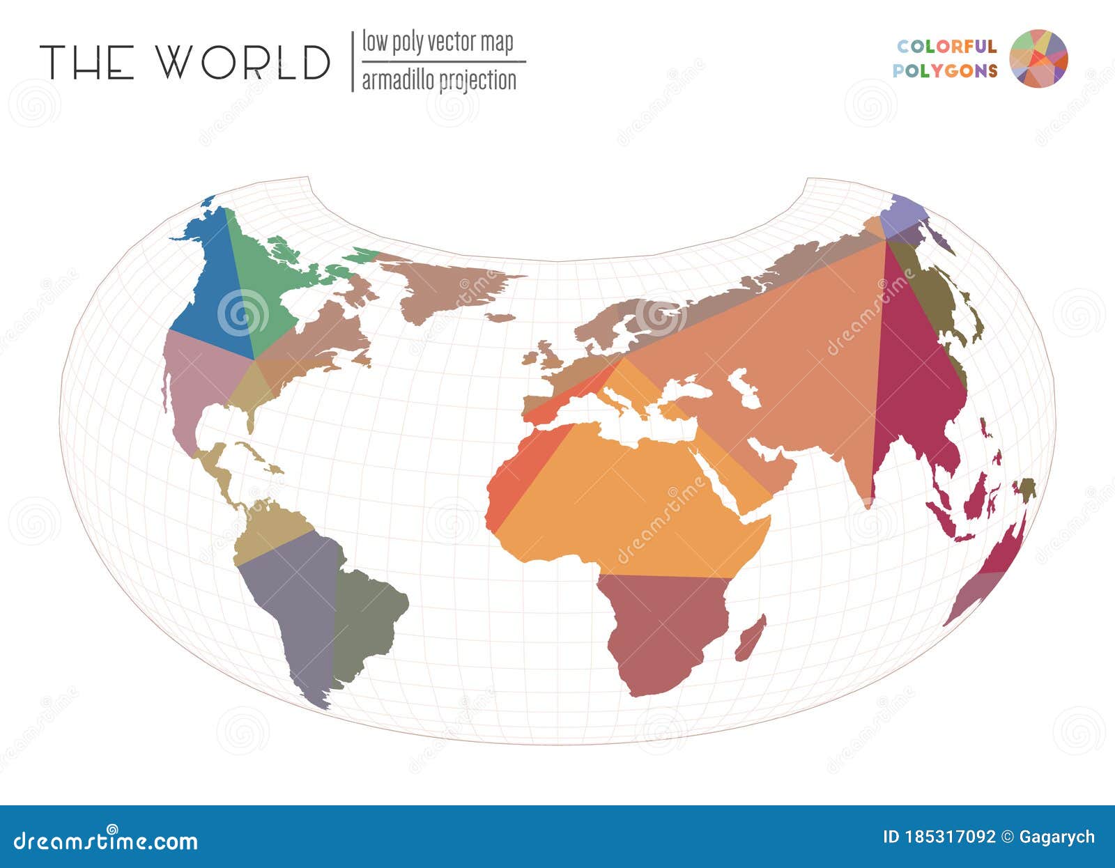 World Map With Vibrant Triangles. Vector Illustration | CartoonDealer ...