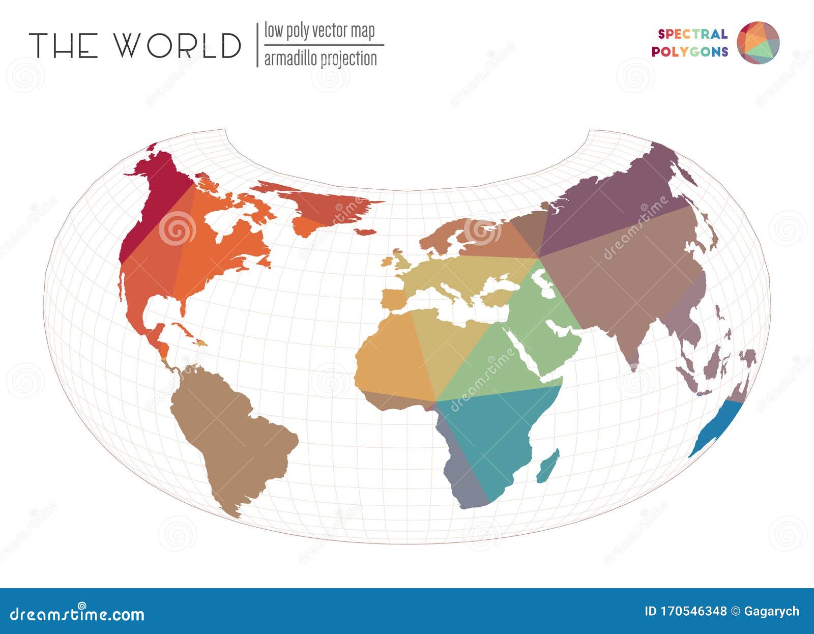 World Map with Vibrant Triangles. Stock Vector - Illustration of ...