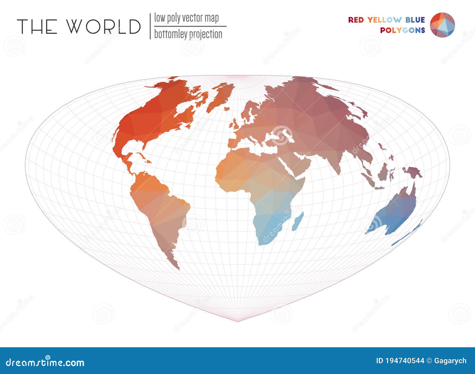 World Map with Vibrant Triangles. Stock Illustration - Illustration of ...