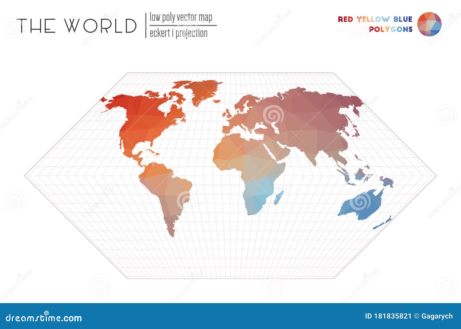 World Map with Vibrant Triangles. Stock Vector - Illustration of ...