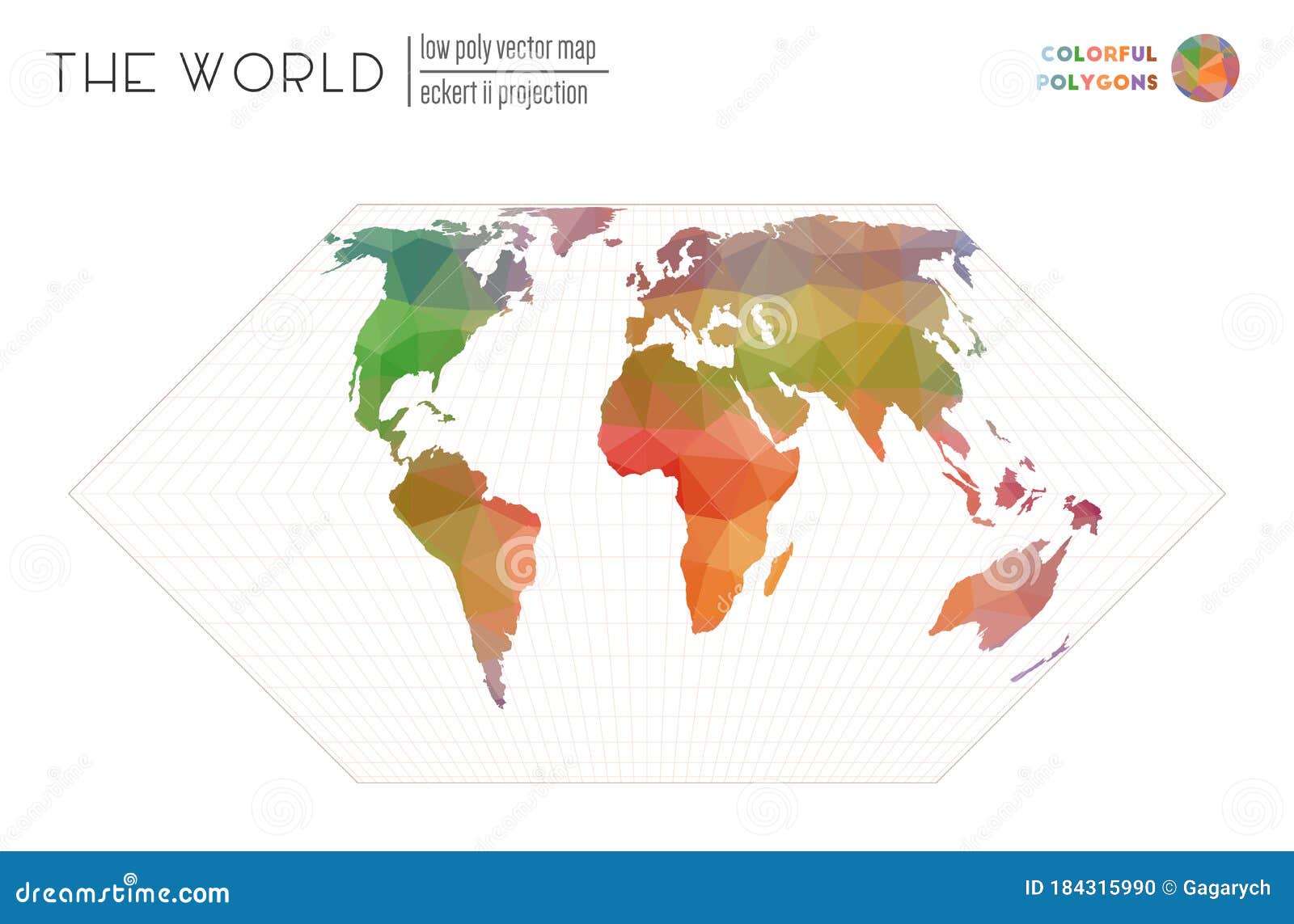 World Map with Vibrant Triangles. Stock Illustration - Illustration of ...