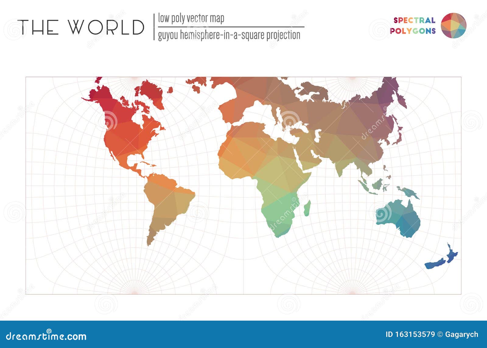 World Map with Vibrant Triangles. Stock Vector - Illustration of ...
