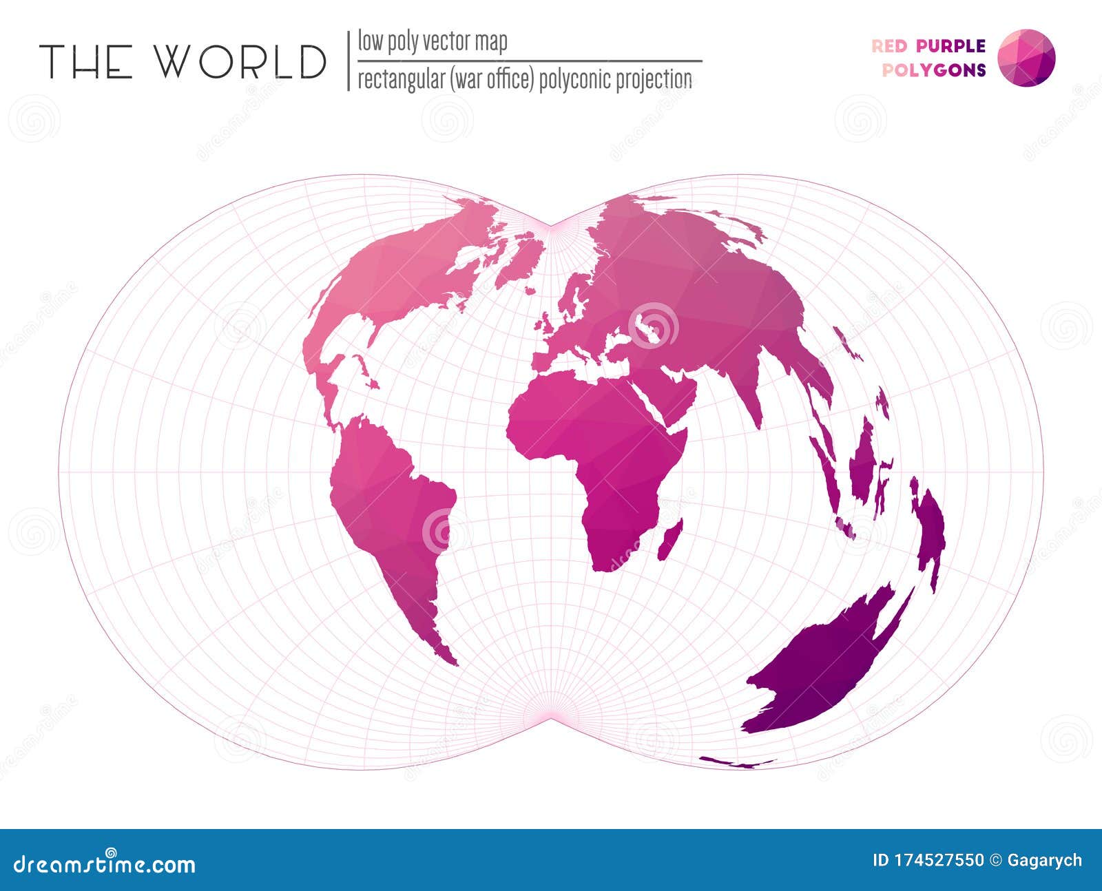 World Map with Vibrant Triangles. Stock Vector - Illustration of ...
