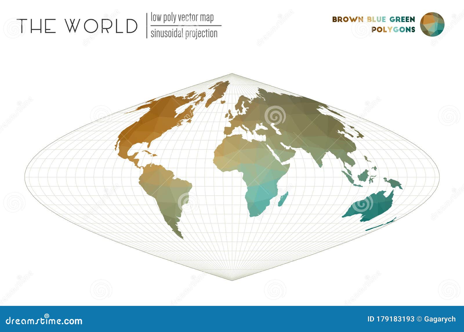 World Map with Vibrant Triangles. Stock Illustration - Illustration of ...