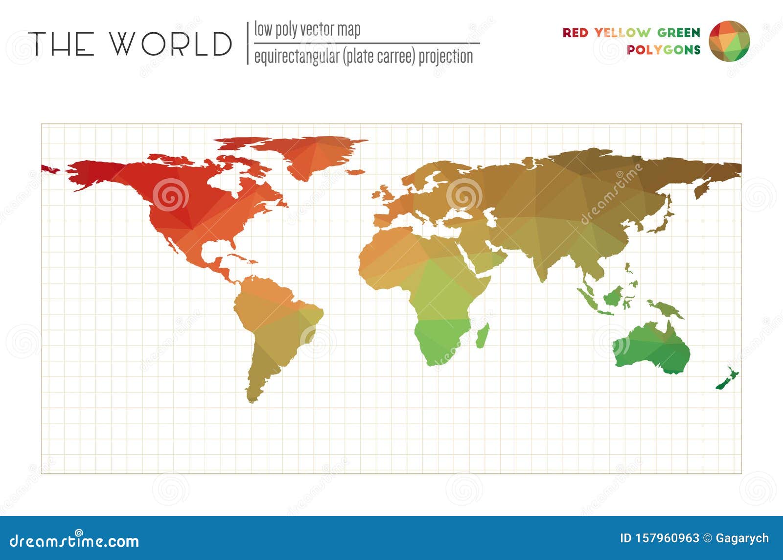 World Map with Vibrant Triangles. Stock Vector - Illustration of ...