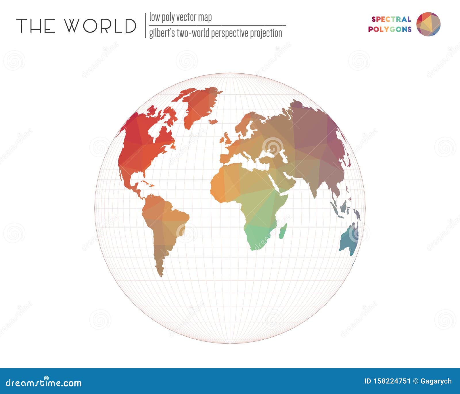 World Map with Vibrant Triangles. Stock Vector - Illustration of ...