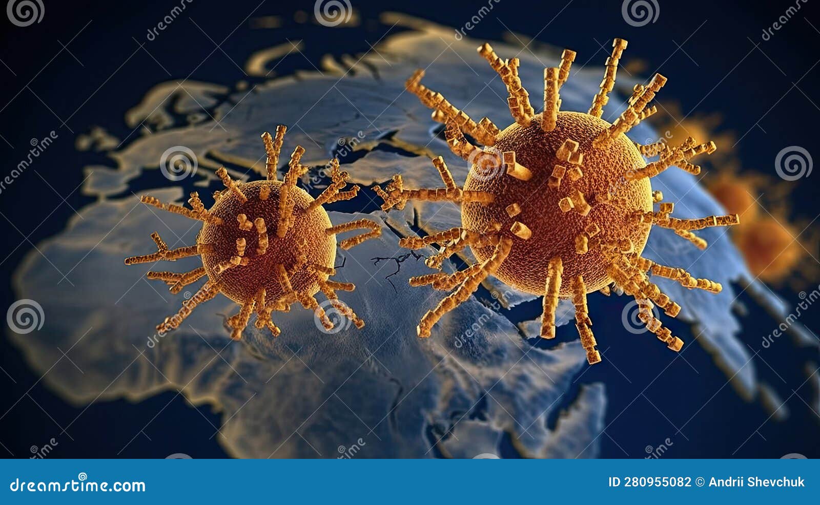 World Map Virus Pandemia Background. Generative AI Stock Illustration ...