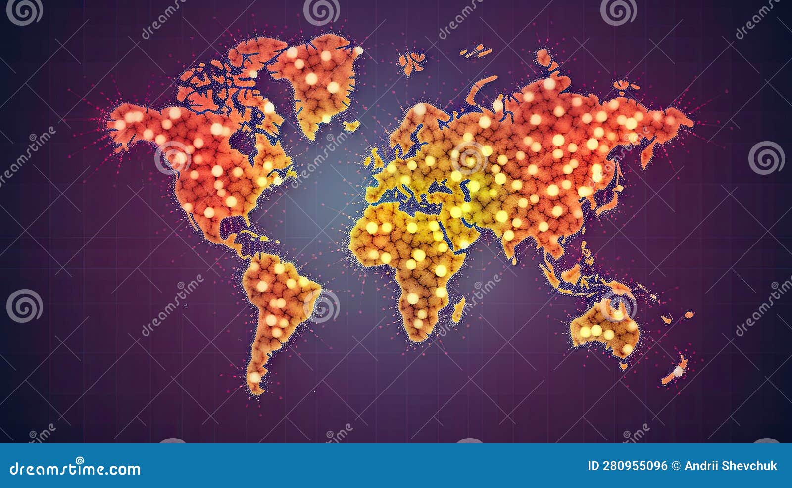 World Map Virus Pandemia Background. Generative AI Stock Illustration ...