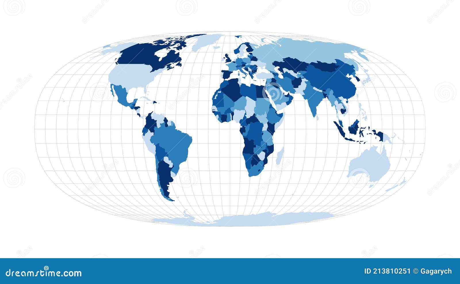 World Map. Waldo R. Tobler`s Hyperelliptical. Royalty-Free Stock ...