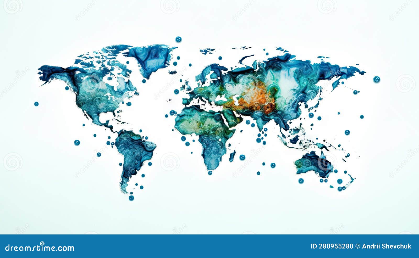 World Map Water Background. Generative AI Stock Illustration ...