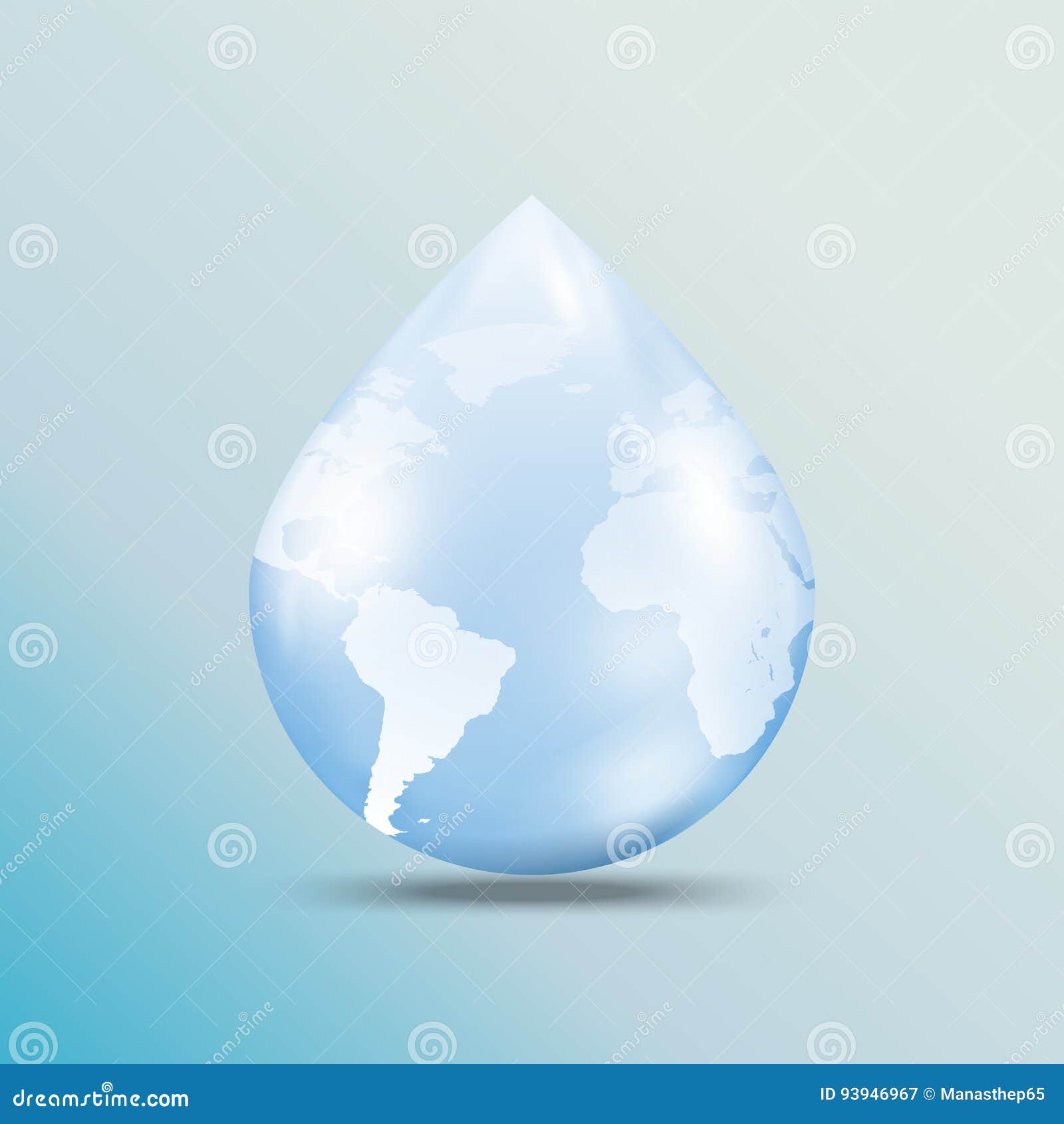 02.World Map on Water Drop Shape Stock Vector - Illustration of ...