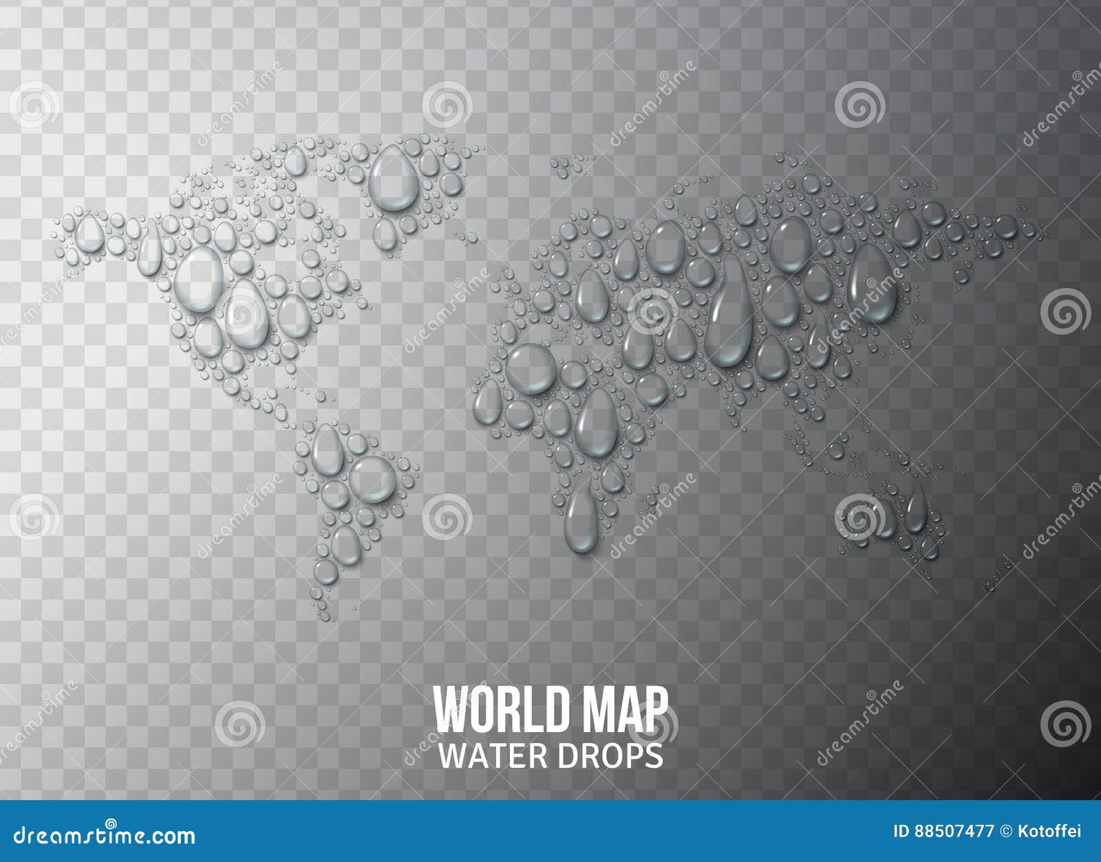 World map from water drops stock vector. Illustration of concept - 88507477