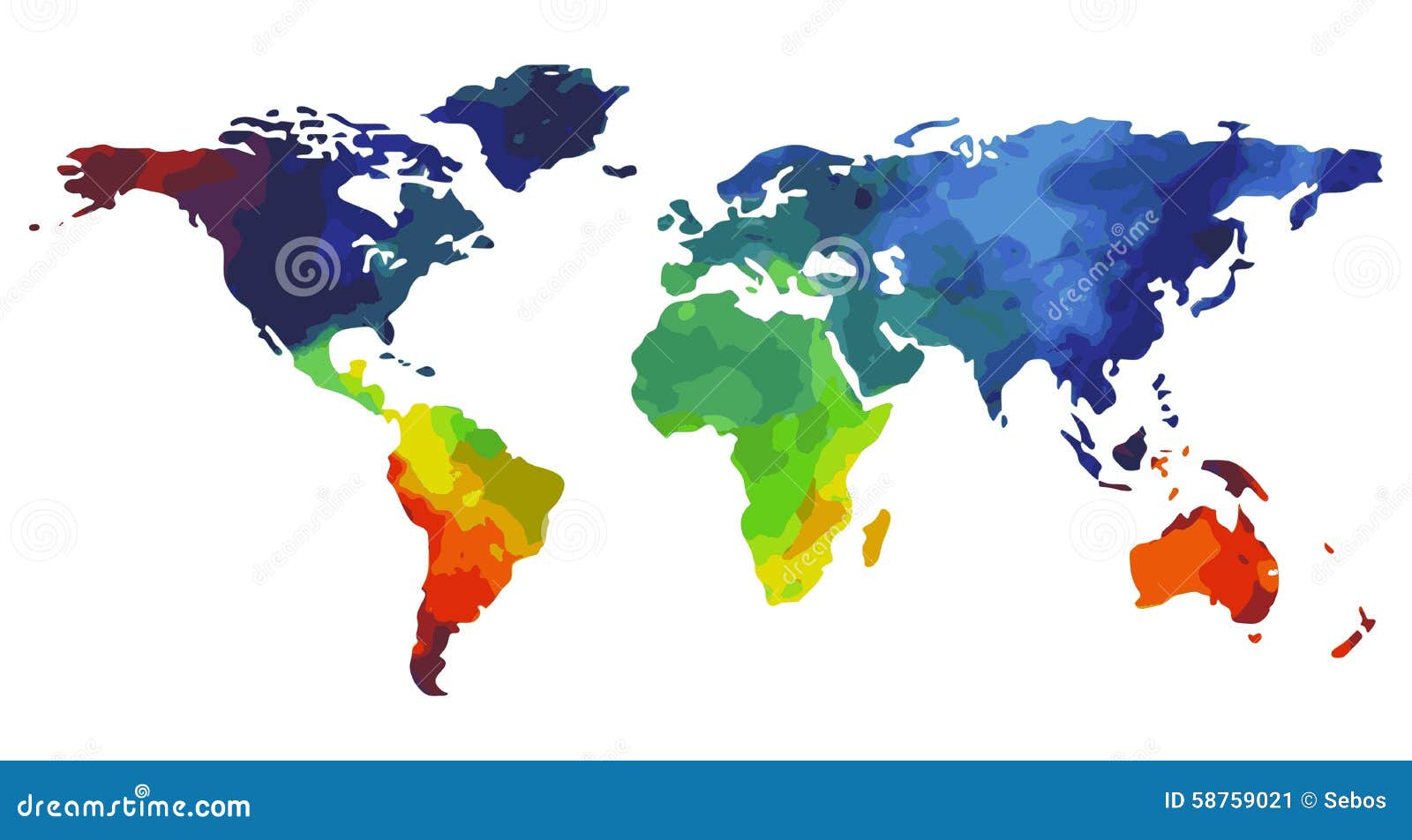 Watercolor Map Of The World