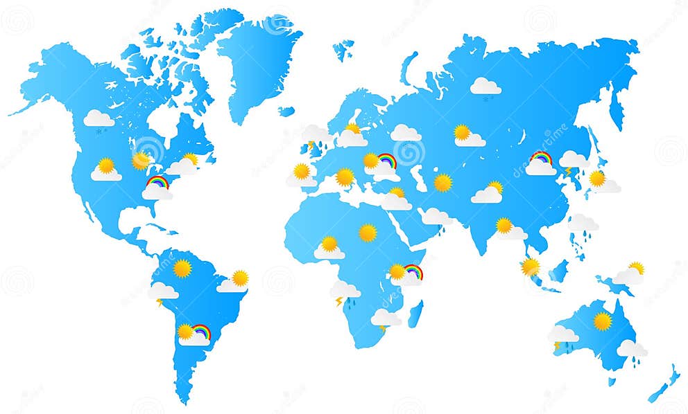 World Map Weather Forecast stock vector. Illustration of news - 36632356