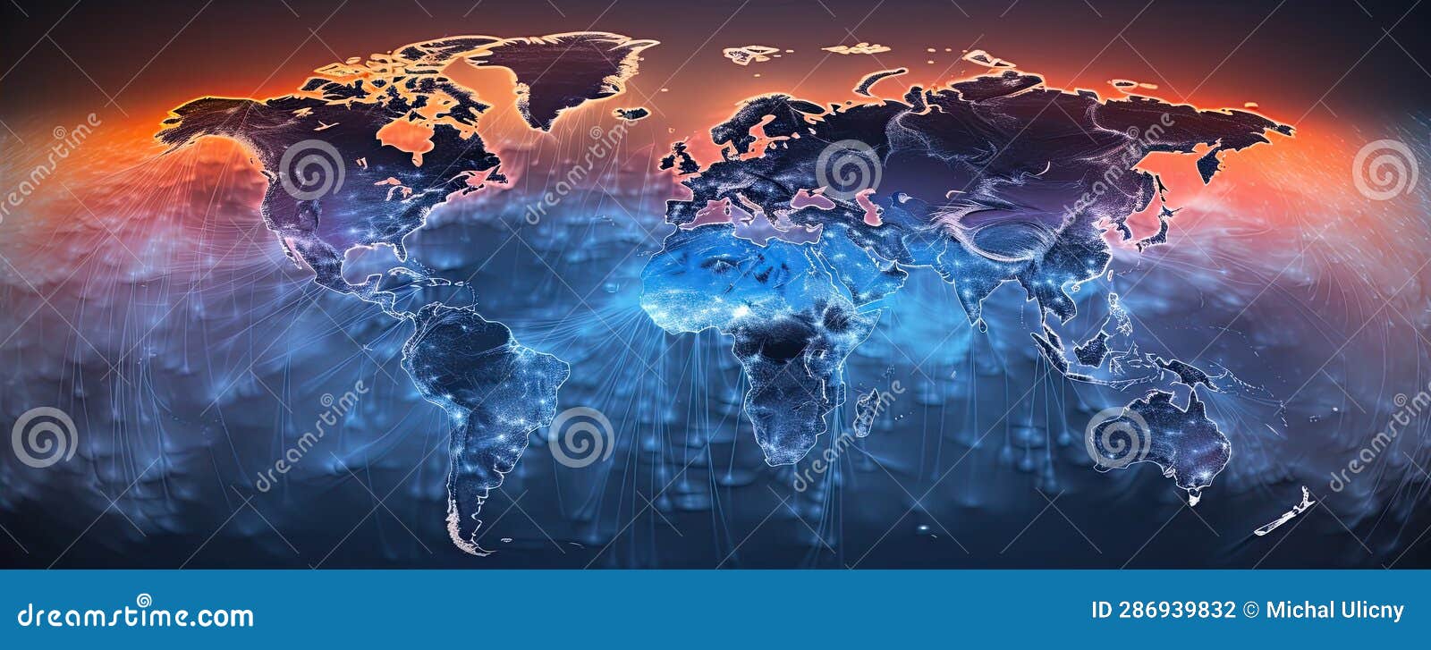 World Map, Weather Screen Forecast Stock Illustration - Illustration of ...