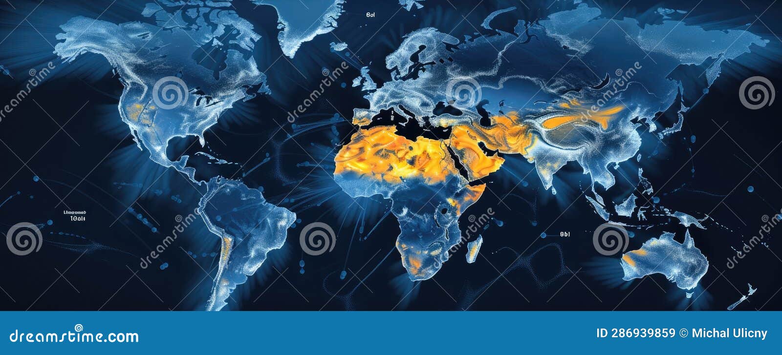 World Map, Weather Screen Forecast Stock Illustration - Illustration of ...