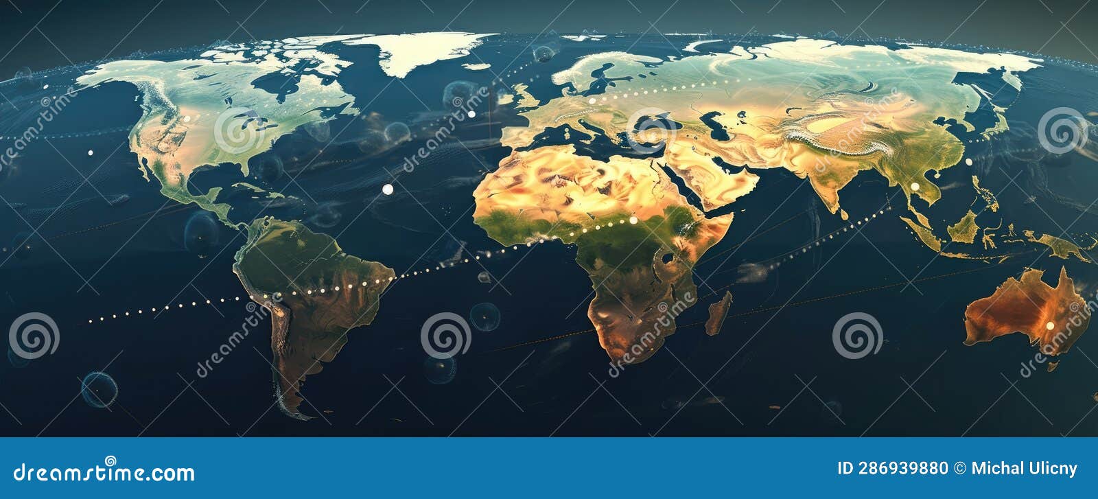 World Map, Weather Screen Forecast Stock Illustration - Illustration of ...