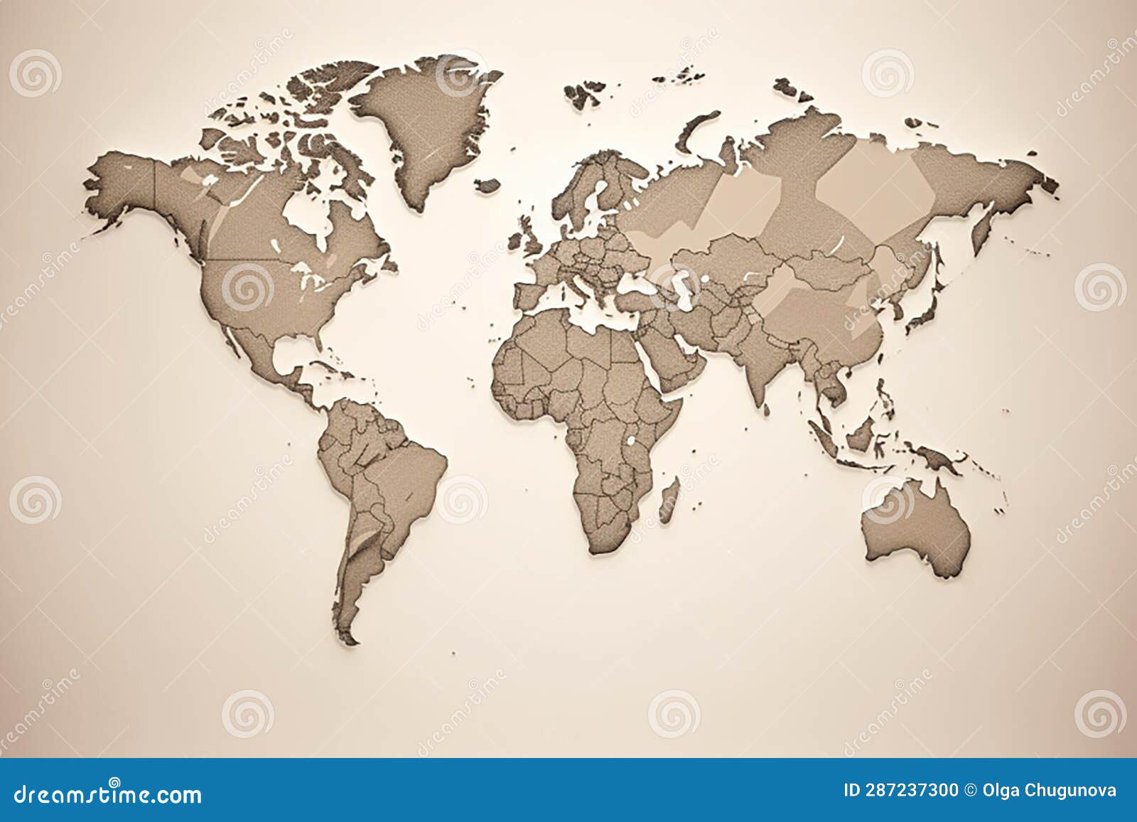 World Map on White Background Stock Illustration - Illustration of ...