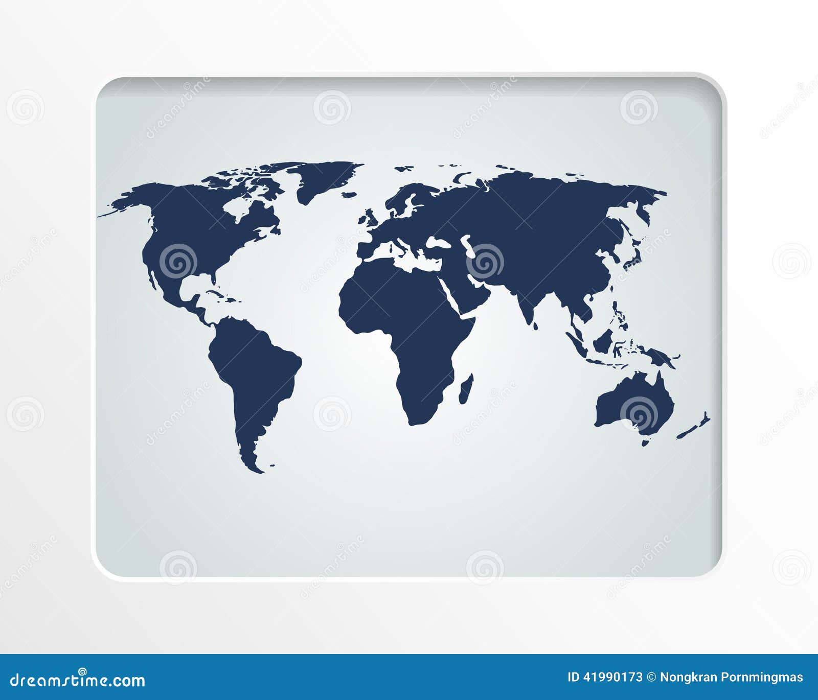 World map in white frame stock vector. Illustration of geometric - 41990173