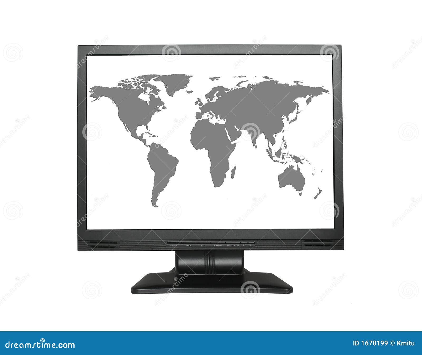 World Map in Wide LCD Screen Stock Image - Image of frame, earth: 1670199