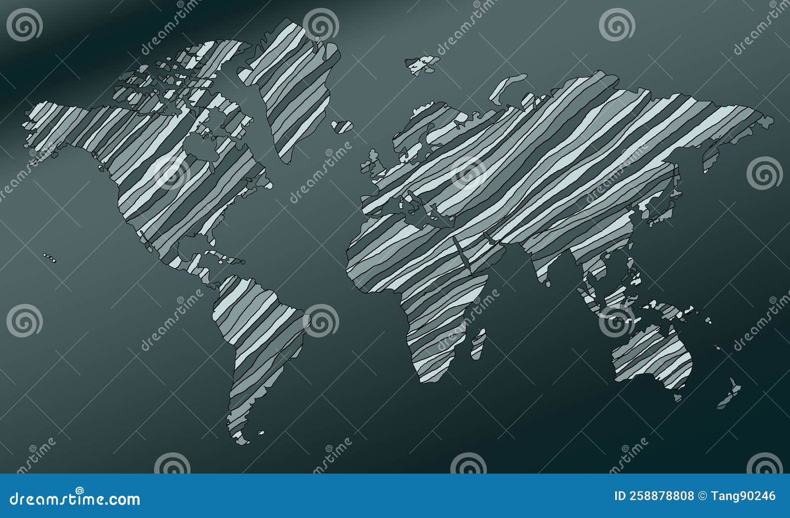 World map witt line sketch stock illustration. Illustration of surface ...