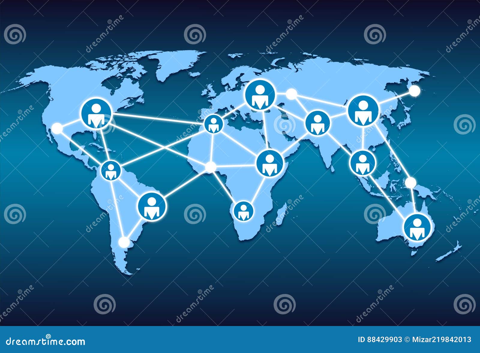 World Map and World Wide Web Stock Illustration - Illustration of ...