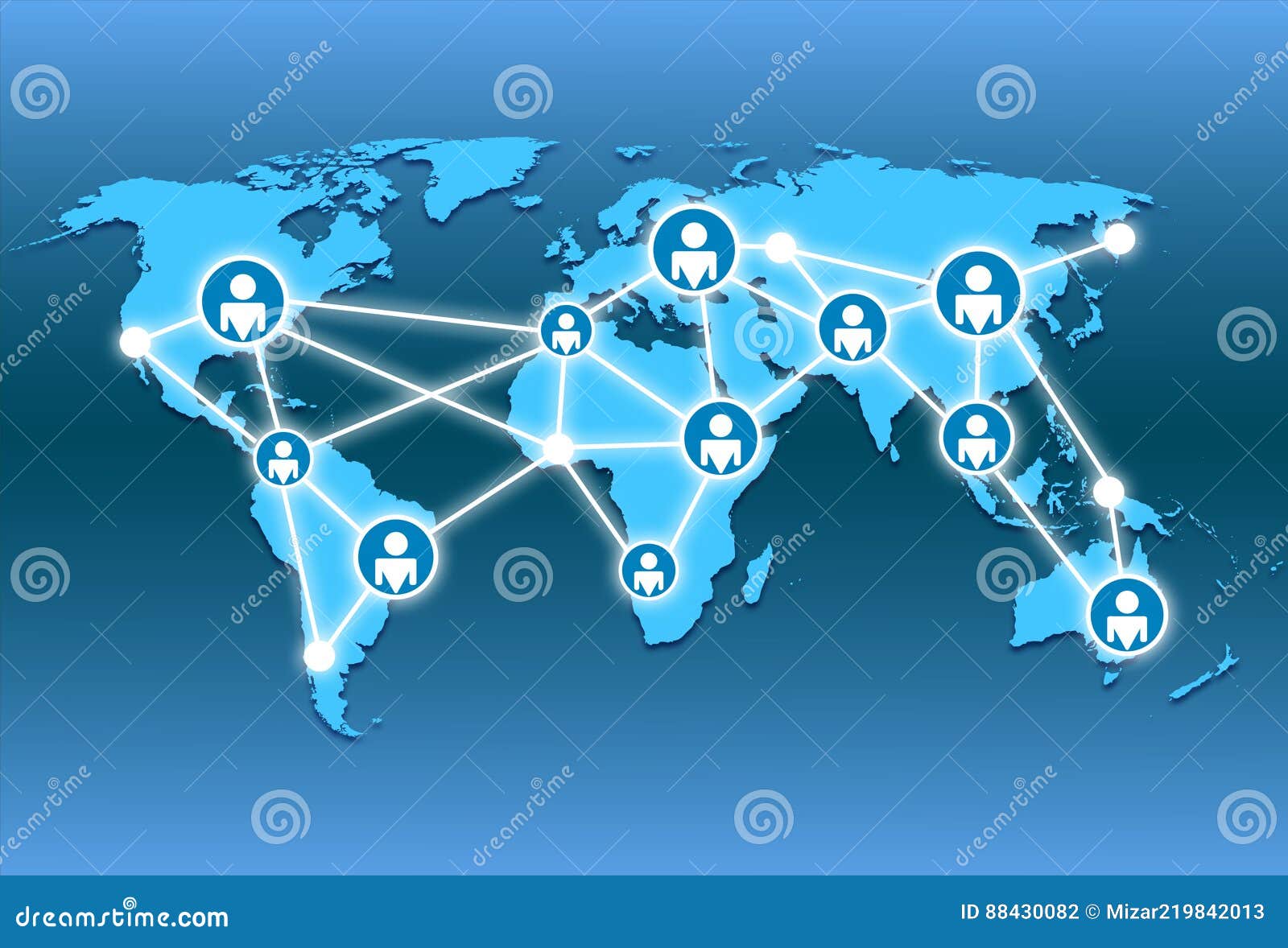 World Map and World Wide Web Stock Illustration - Illustration of ...